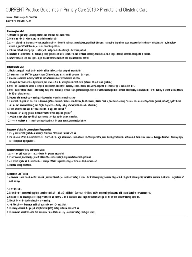 Routine Prenatal Care | PDF | Prenatal Development | Pregnancy