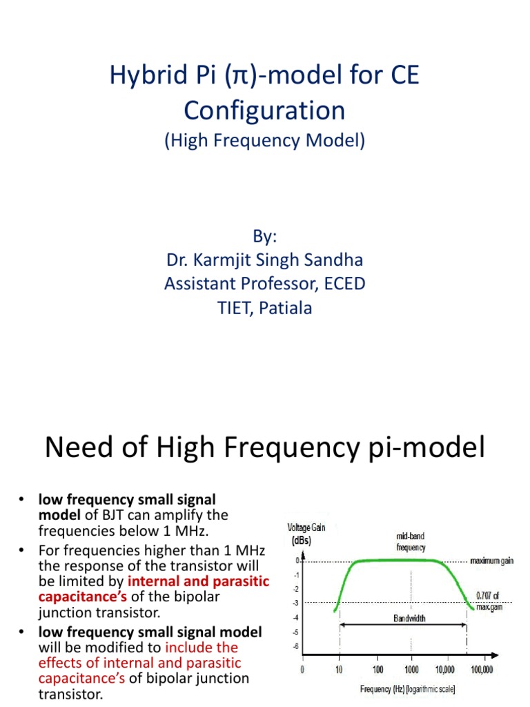 High Frequency Hybrid Pi Model for BJT | PDF