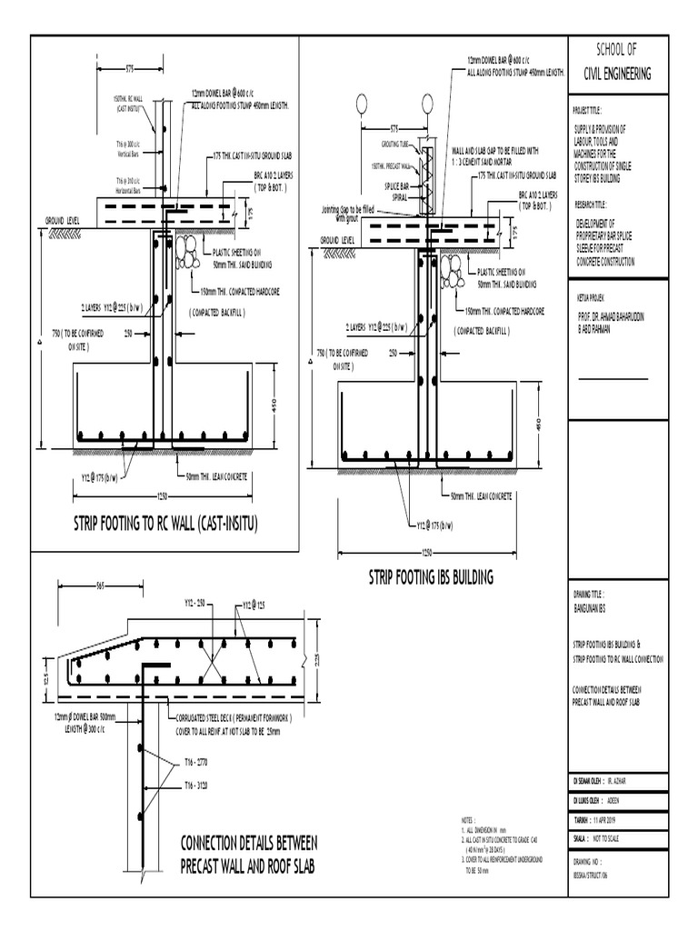 FOOTING IBS & RC WALL - New PRGS 11 Apr 2019-Model | PDF | Building ...
