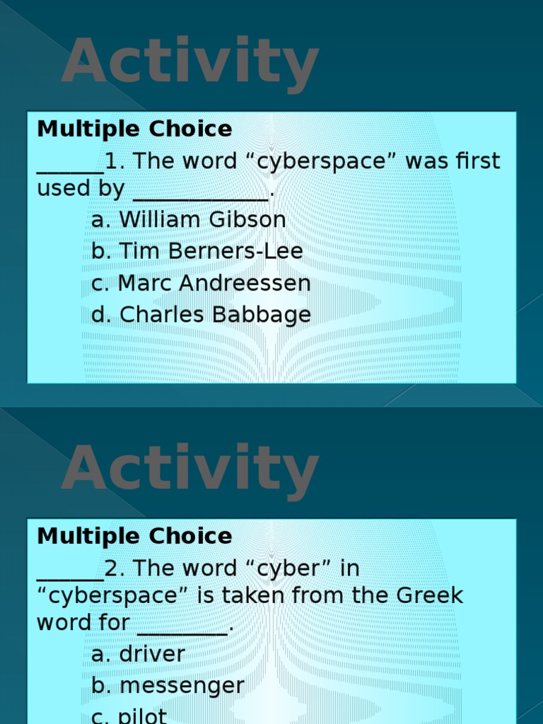 Activity: Multiple Choice Multiple Choice | PDF