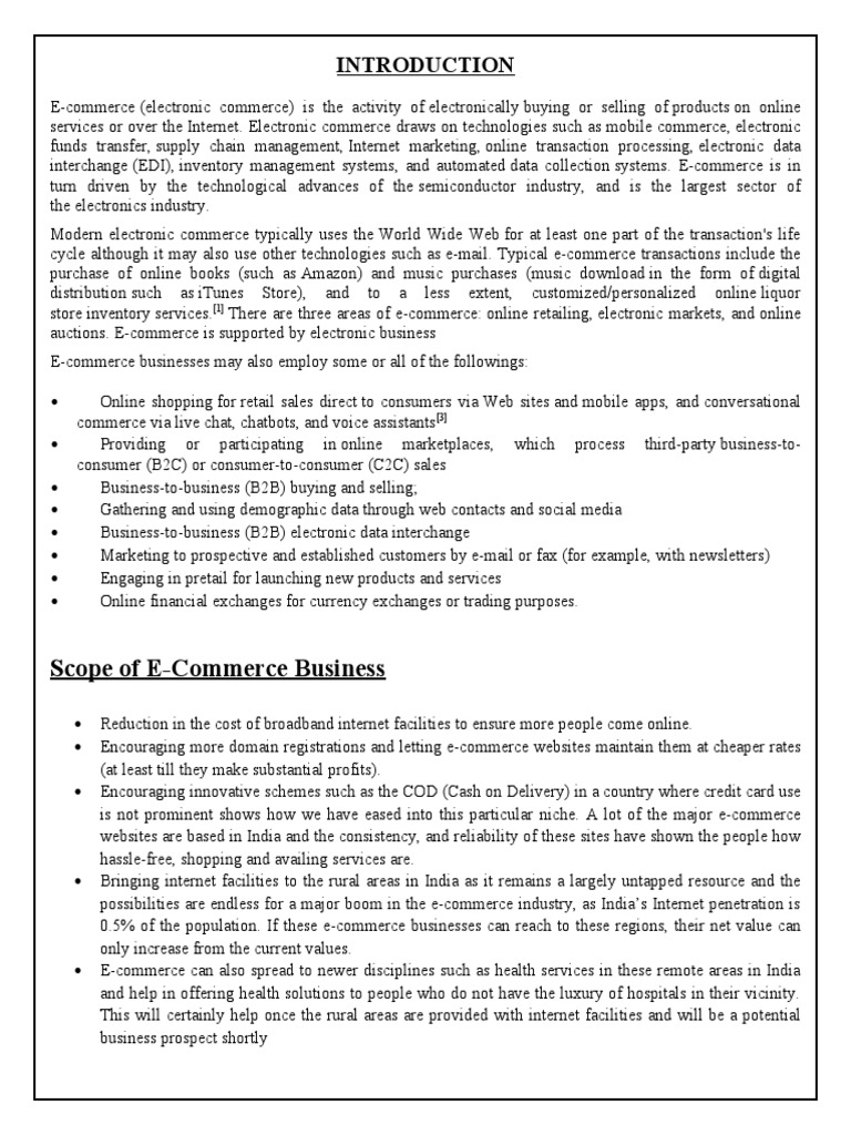 Scope of E-Commerce Business | Download Free PDF | E Commerce | Online ...