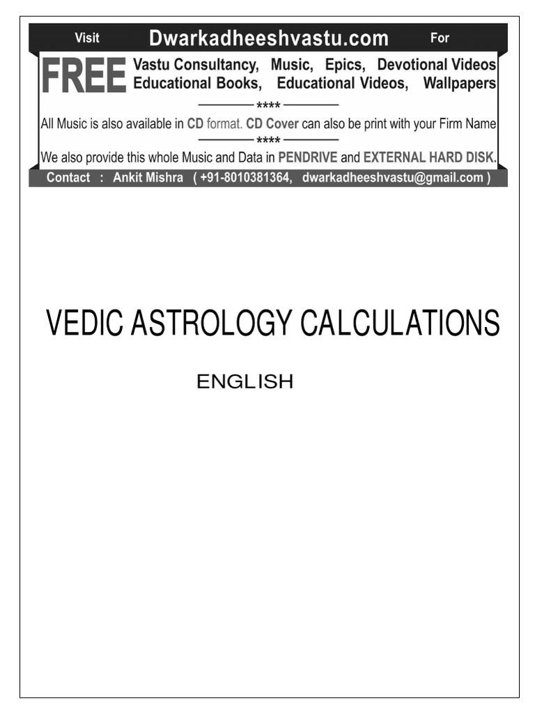 001 Vedic Astrological Calculations Astrology English PDF | PDF ...