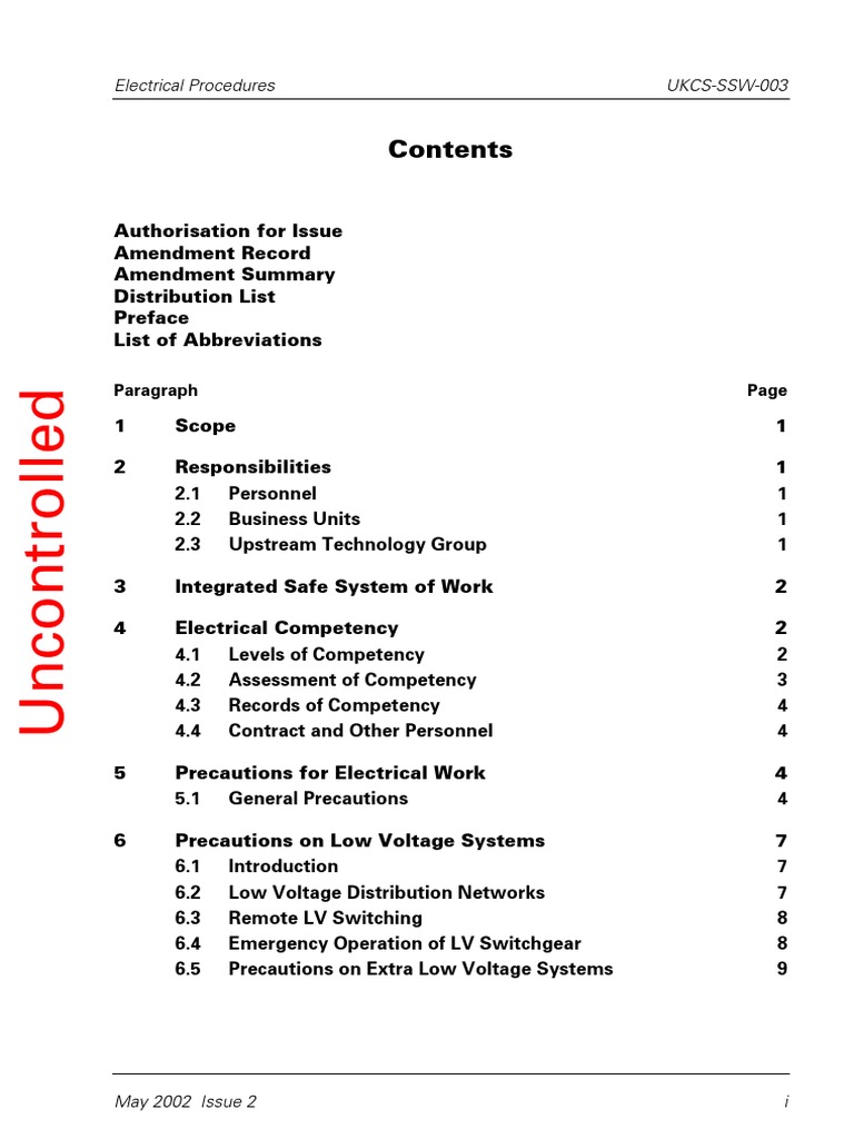 Electrical Procedure PDF | PDF | Electromagnetism | Safety