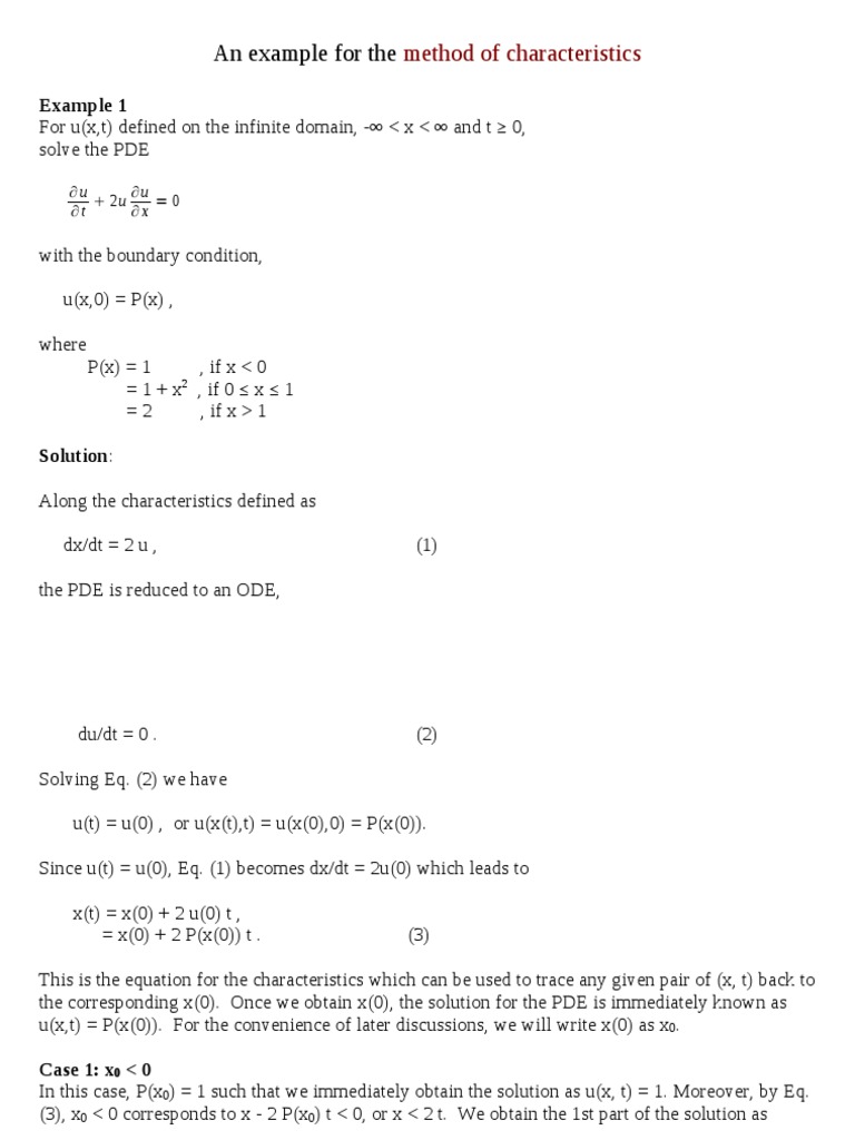 Méthode Des Caracterestiques | PDF | Partial Differential Equation ...