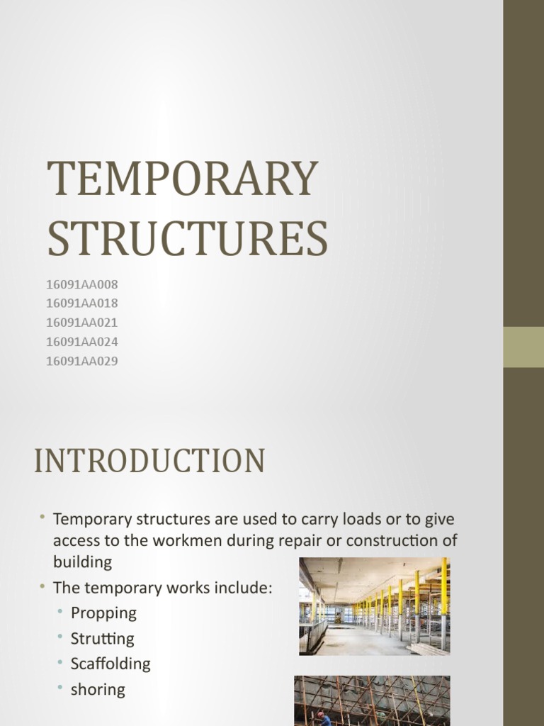 Temporary Structures and Support Systems for Construction Projects ...