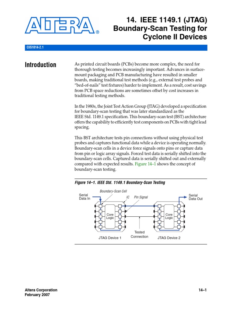 IEEE 1149.1 (JTAG) Boundary-Scan Testing For Cyclone II Devices | PDF ...