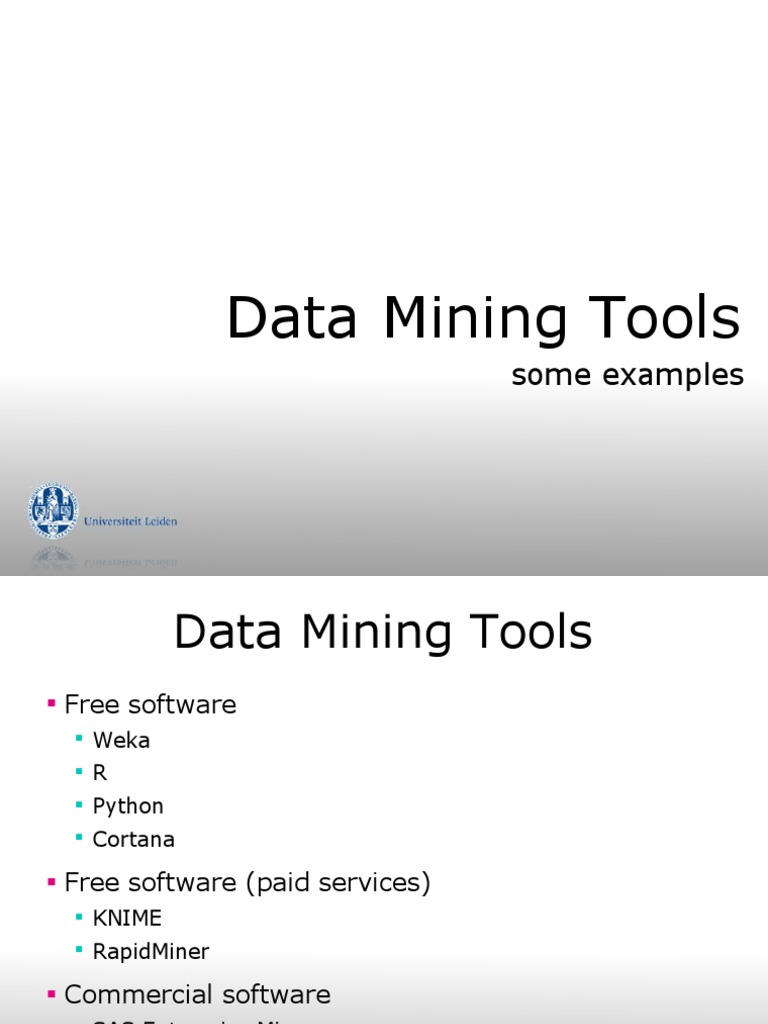 Data Mining Tools: Some Examples | PDF