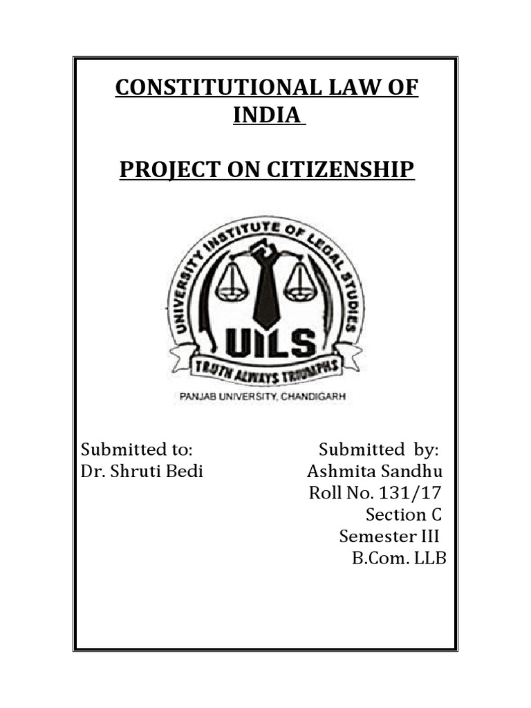 Constitutional Law Project | PDF | Naturalization | Domicile (Law)