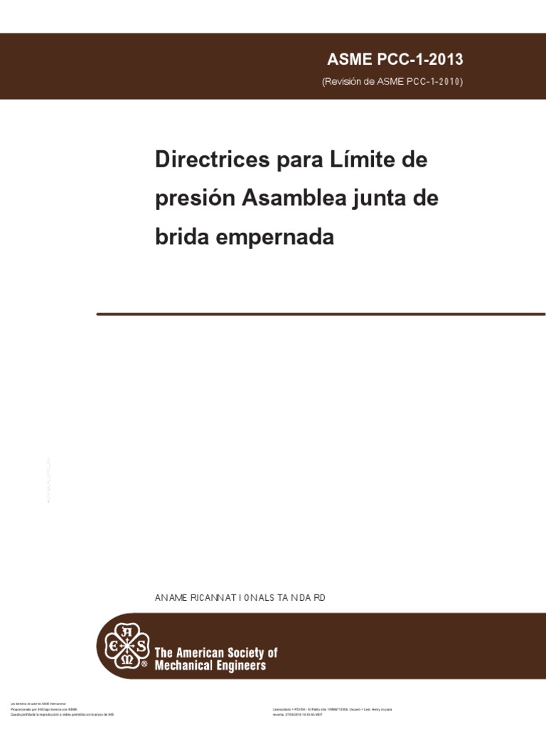 ASME PCC 1 - 2013 - Español - RangalviMendoza | PDF | Patentar | Planificación