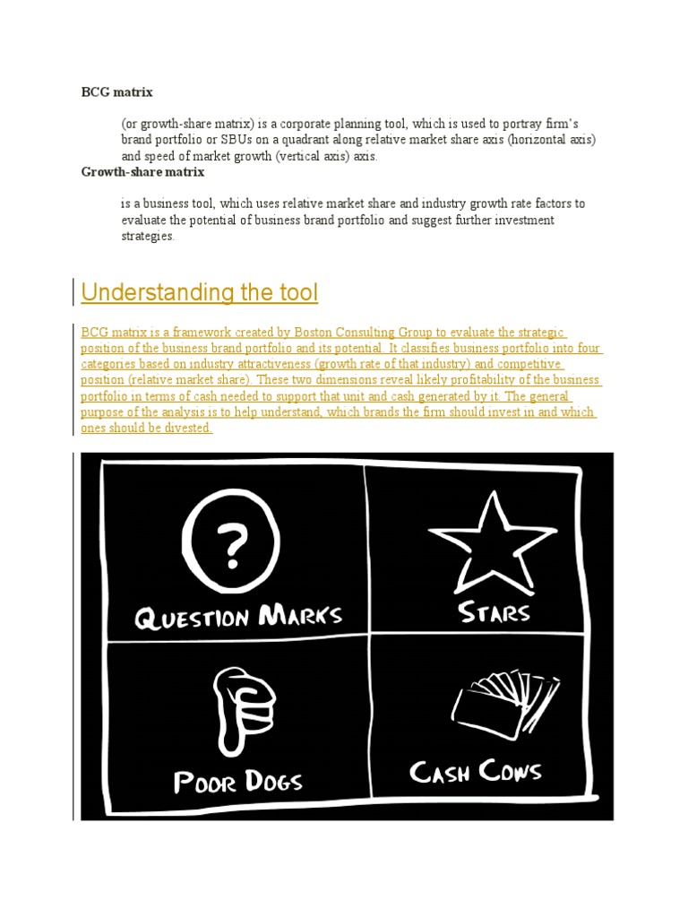 Understanding The Tool: BCG Matrix | PDF | Market (Economics) | Economies