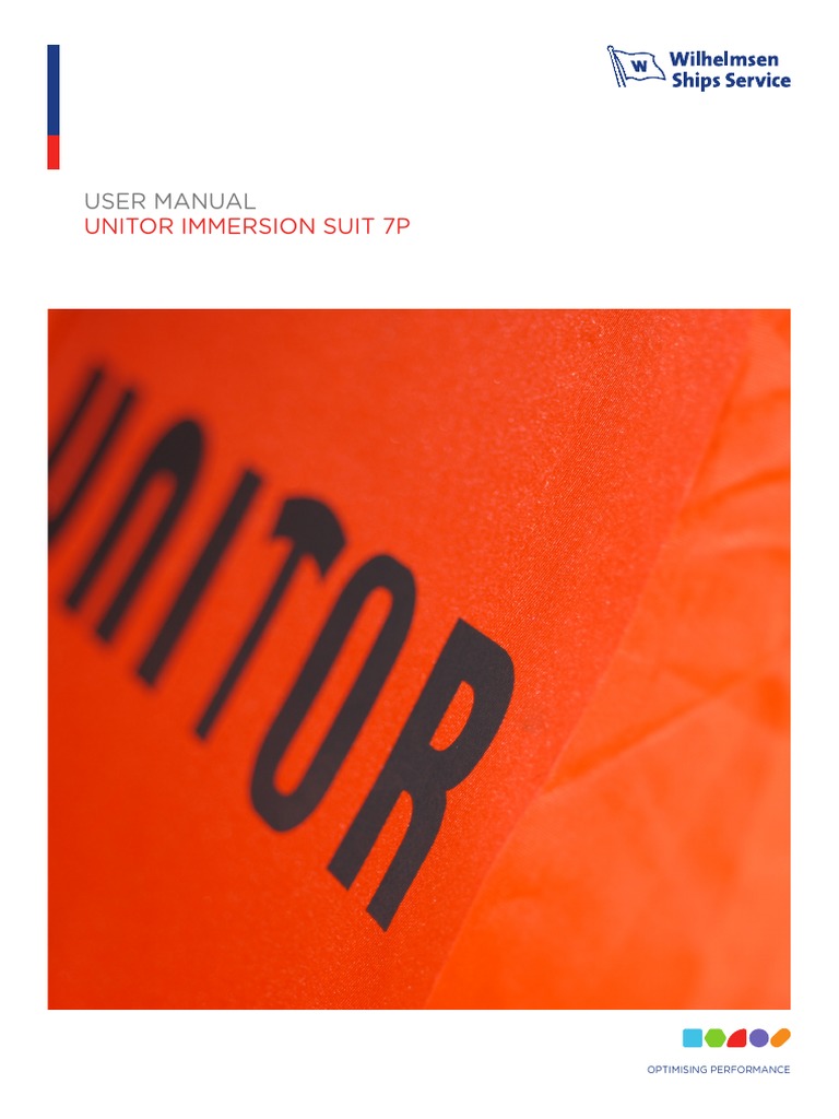 User Manual: Unitor Immersion Suit 7P | PDF | Adhesive | Pressure
