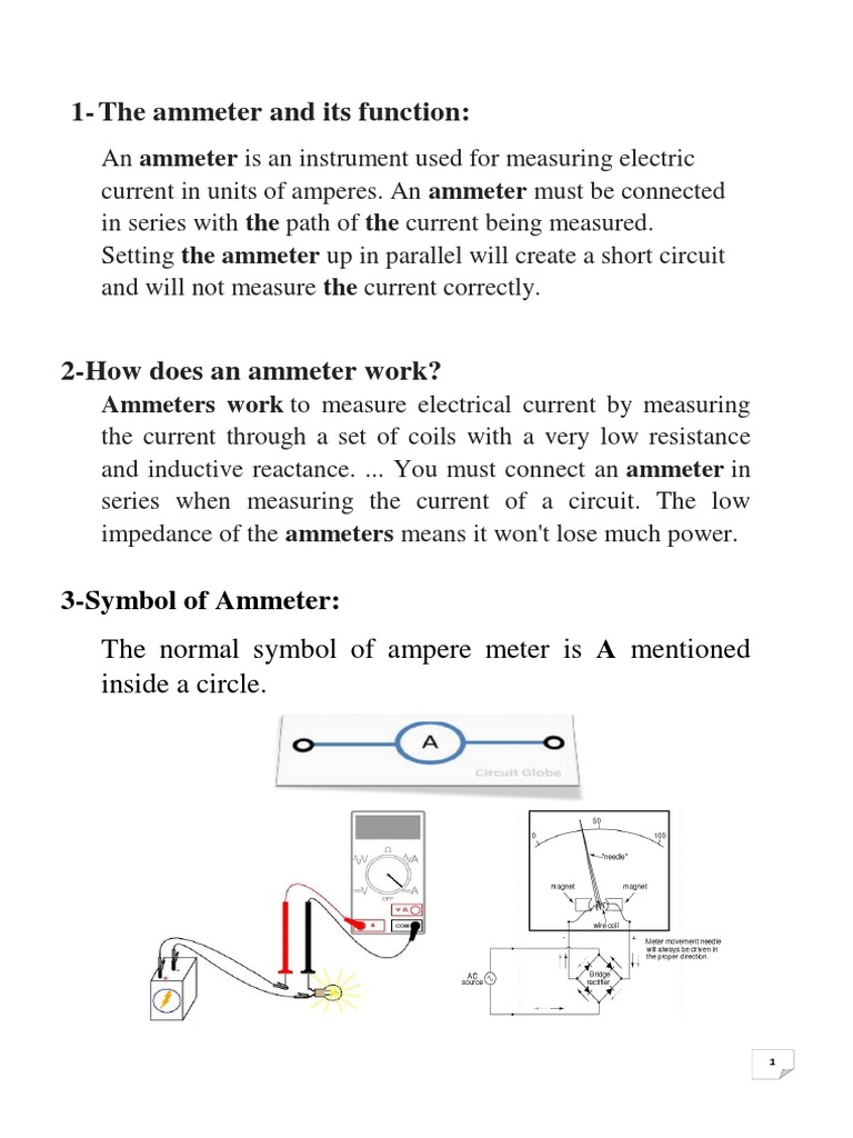 Ammeter PDF | PDF | Electromagnetism | Electrical Engineering