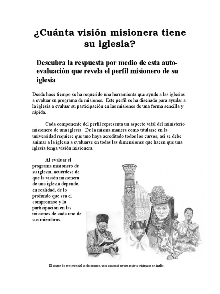 Evaluacion Del Compromiso Misionero | PDF | Misionero | Evaluación