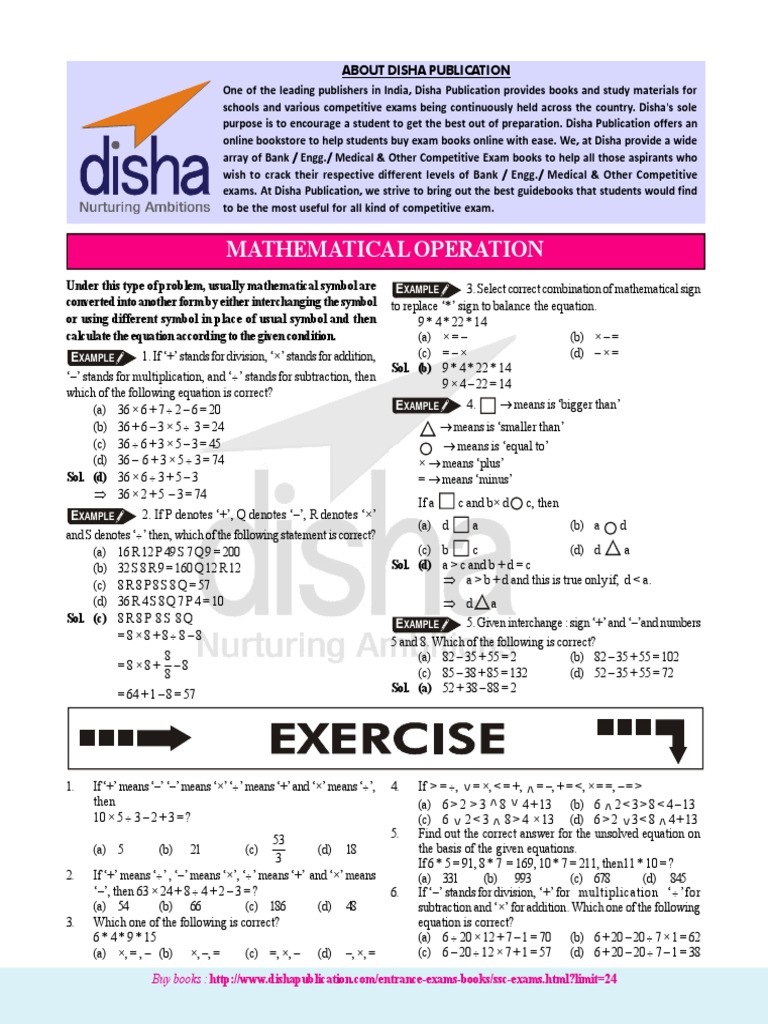 Mathematical Operation | PDF | Test (Assessment) | Equations