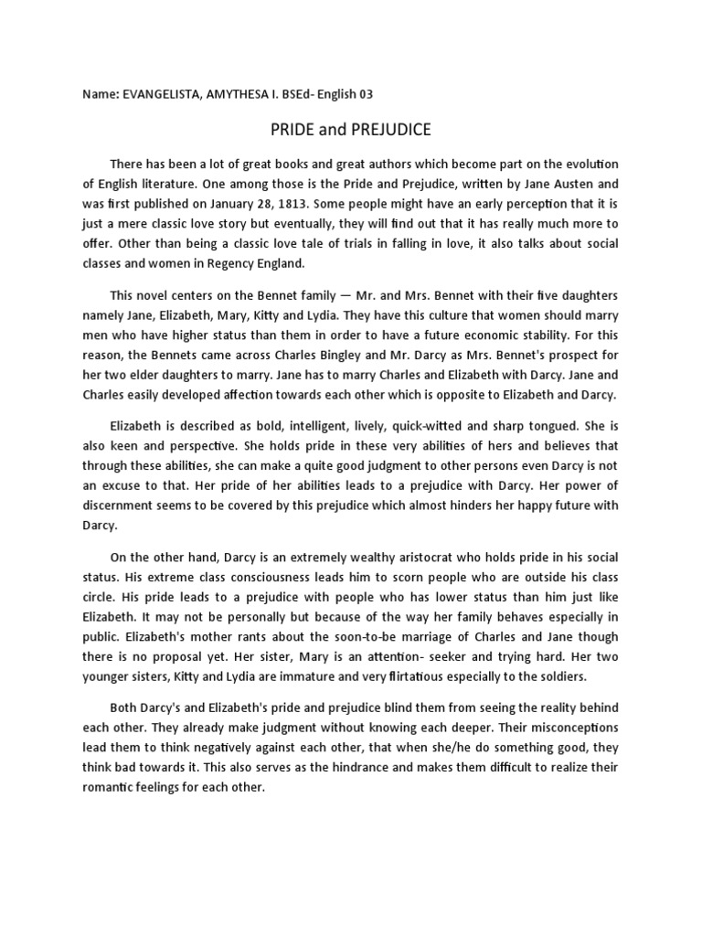 Pride and Prejudice (Analysis) | PDF | Pride And Prejudice | Mr. Darcy