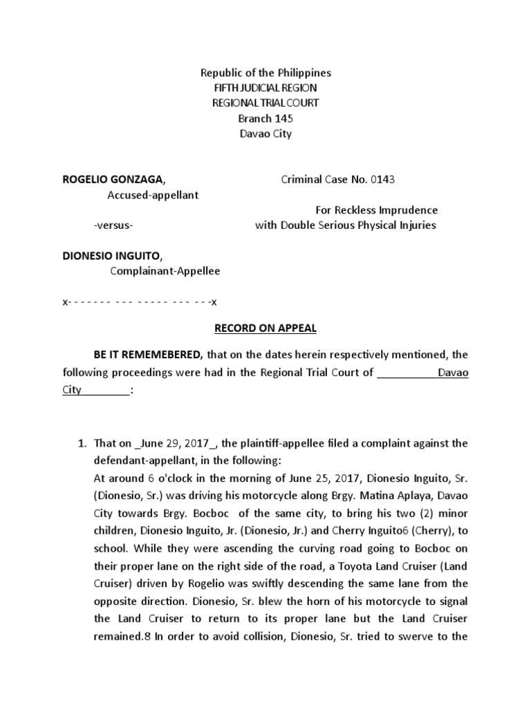 2 - Record On Appeal | PDF | Damages | Judiciaries