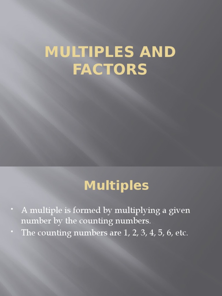 Multiples 1 To 10 | PDF