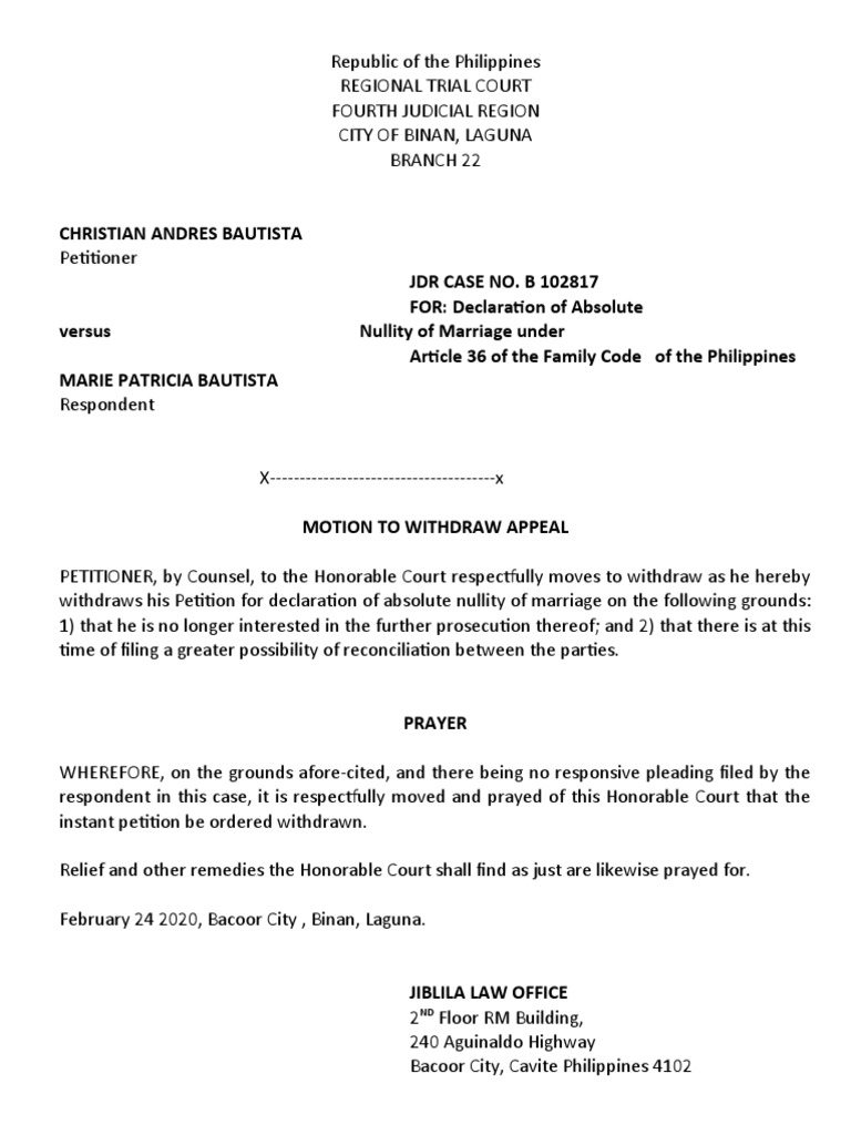 3 - Motion To Withdraw Appeal | PDF | Prosecutor | Virtue