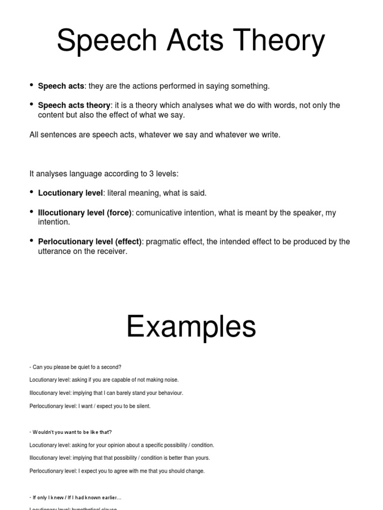 Pragmatics Speech Acts Theory | PDF | Semiotics | Cognitive Science