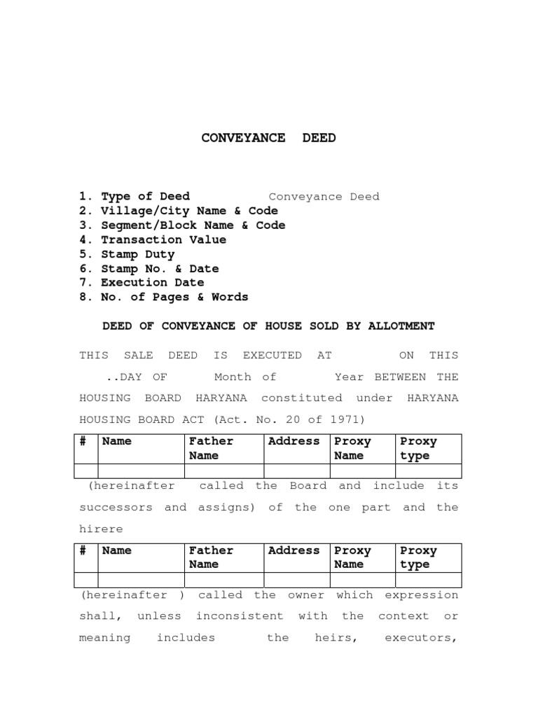 Conveyance Deed | PDF | Deed | Private Law