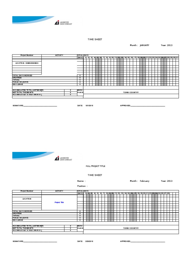 Timesheet Tracking for Urban Upgrading Programme | PDF | Waste ...