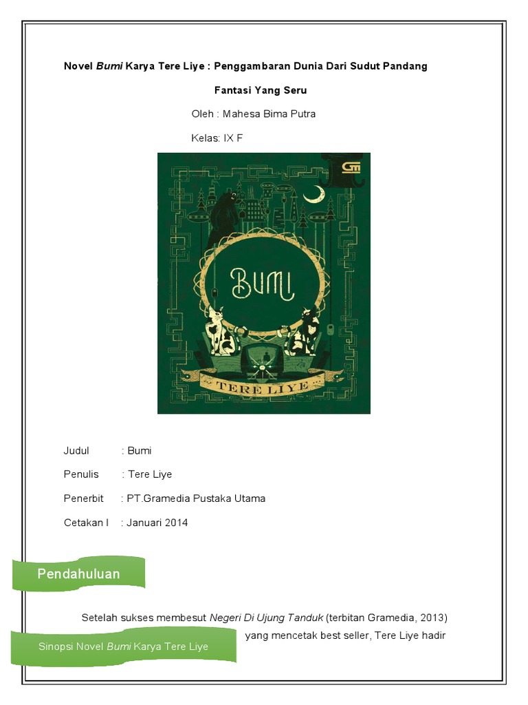 Novel Bumi Karya Tere Liye | PDF | Dewasa Muda