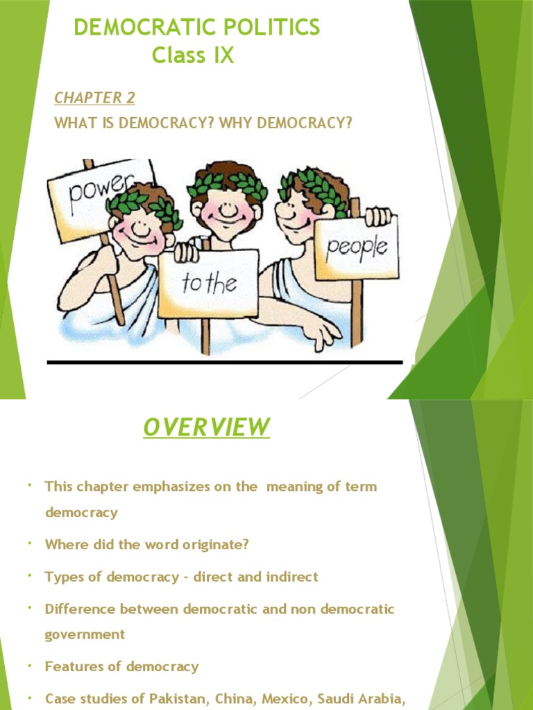 Democratic Politics Class IX: What Is Democracy? Why Democracy? | PDF ...