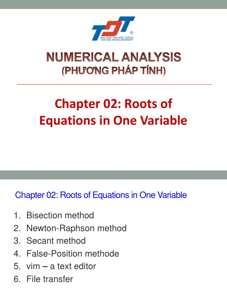 IT-502041-Numerical Analysis-Chapter 02-Roots of Equations in One Variable | PDF | Theoretical ...
