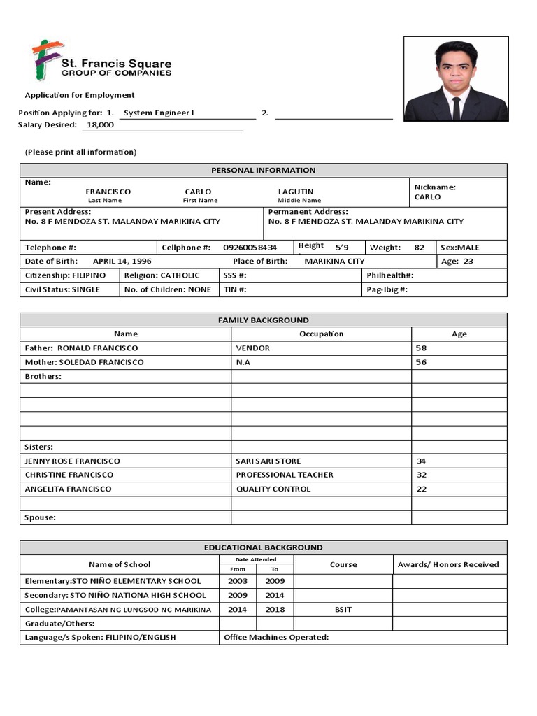 SFS Application Form | PDF