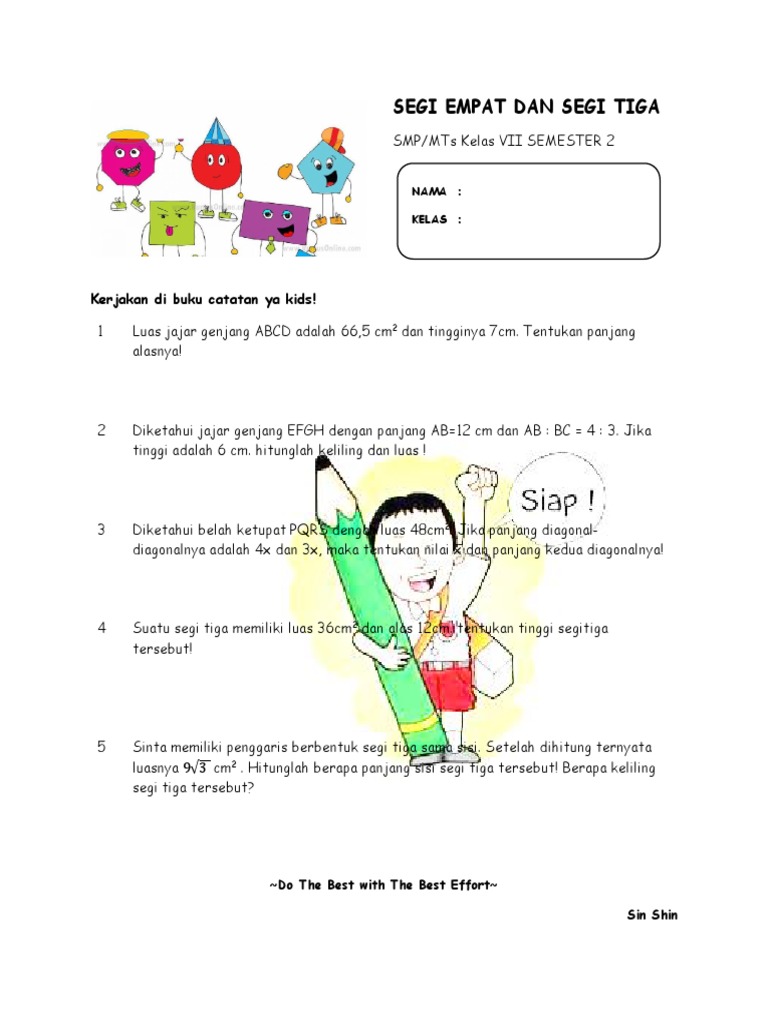 Latihan Soal Segi Empat Dan Segi Tiga | PDF