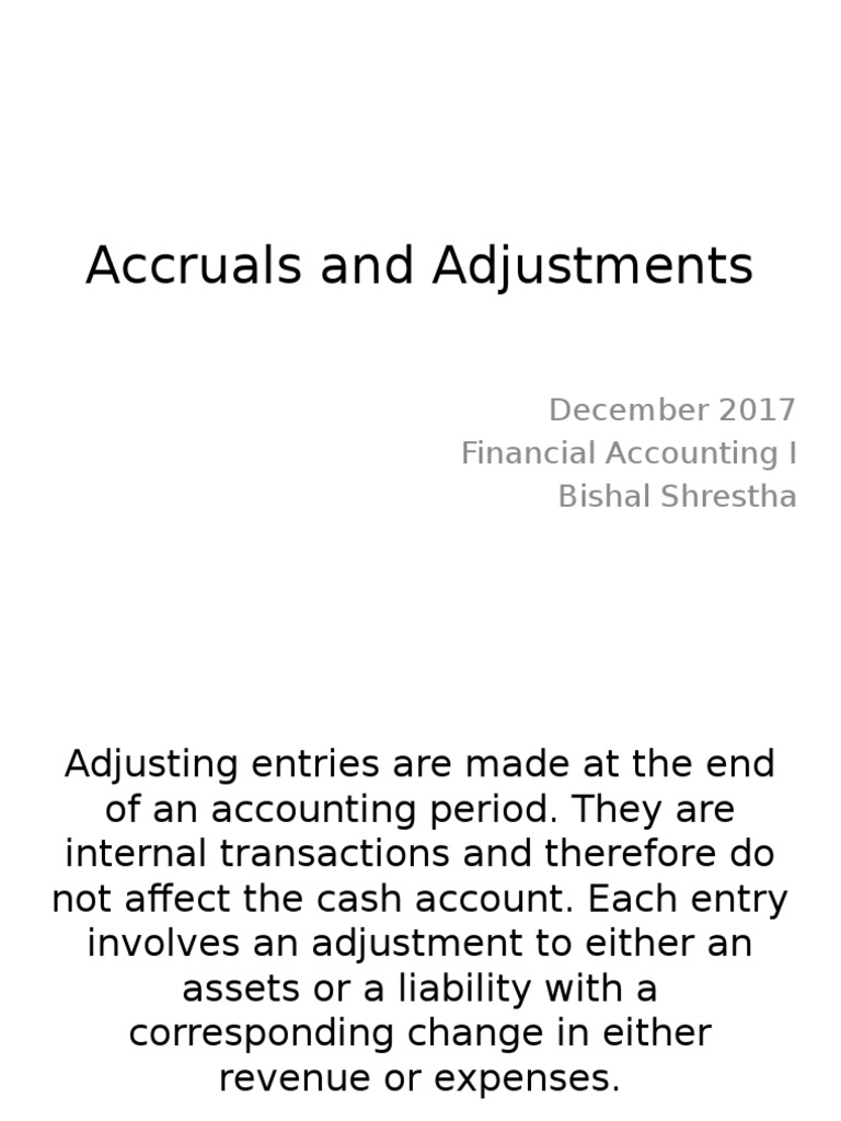 Accruals and Adjustments | PDF | Debits And Credits | Expense