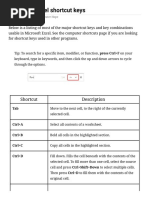 Periodic Table of Excel Keyboard Shortcuts | PDF | Microsoft Excel ...