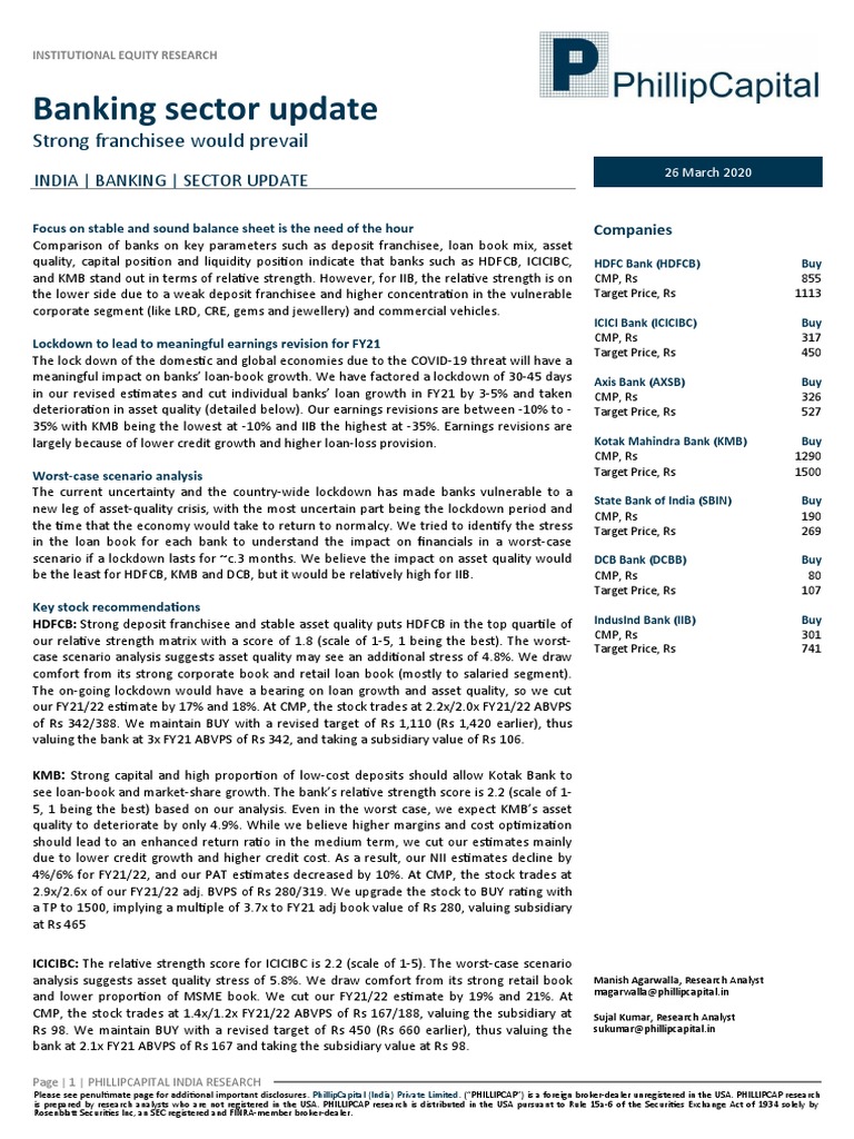 Banking Sector Update: Strong Franchisee Would Prevail | PDF | Market ...