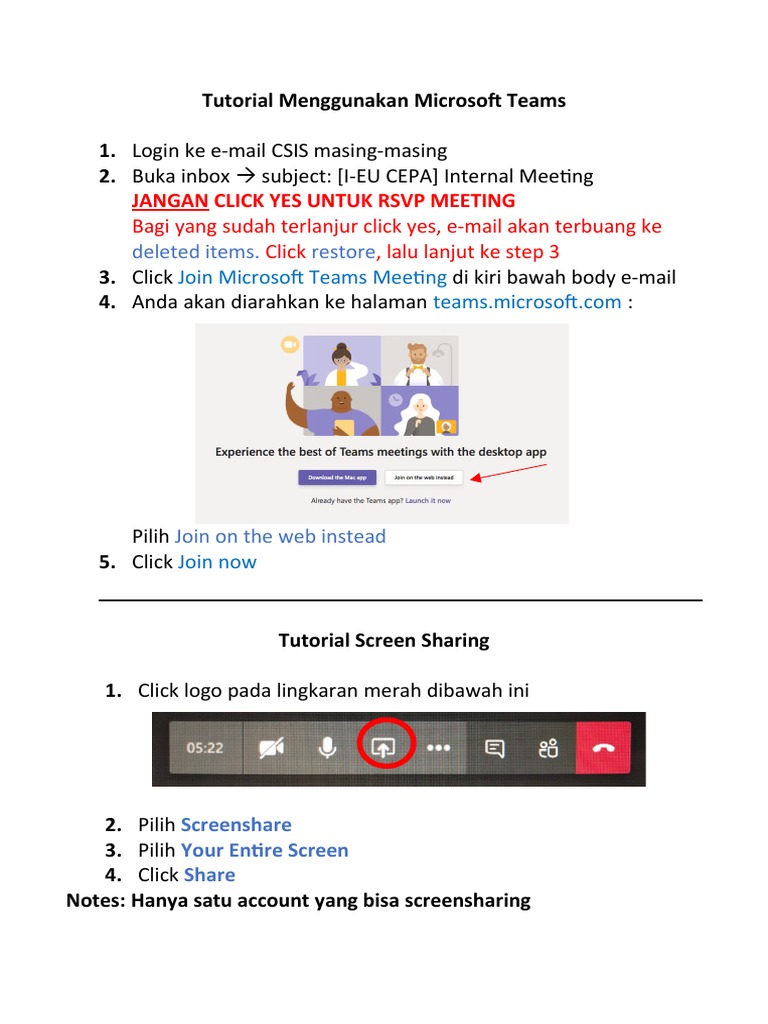Tutorial Menggunakan Microsoft Teams | PDF