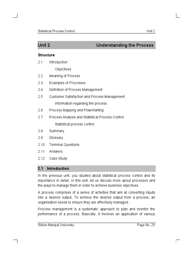 Unit 2 Understanding The Process: Structure | PDF | Business Process ...