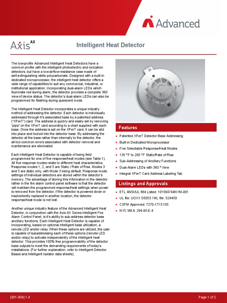 Intelligent Heat Detector: Features | PDF | Sensor | Light Emitting Diode