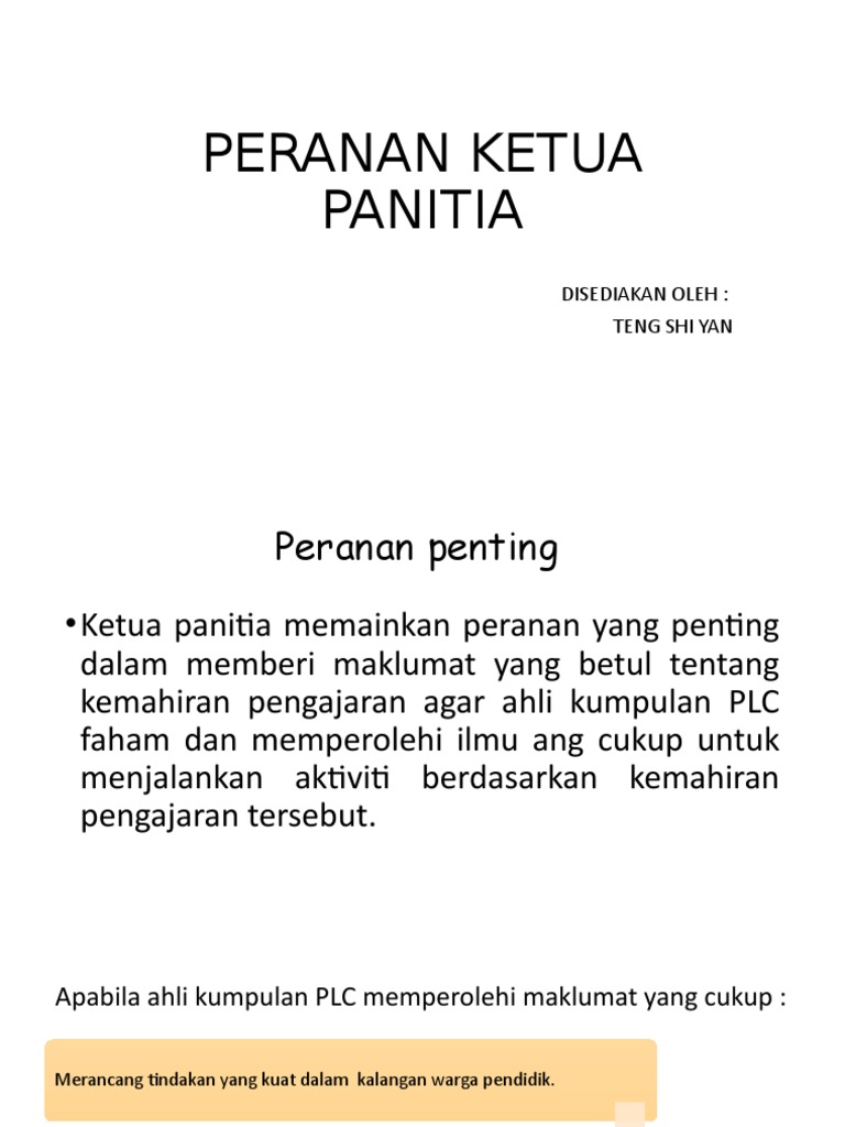 Peranan Ketua Panitia | PDF