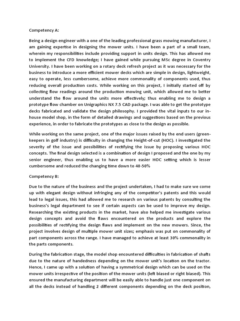 ImechE Application Competencies | PDF | Occupational Safety And Health ...