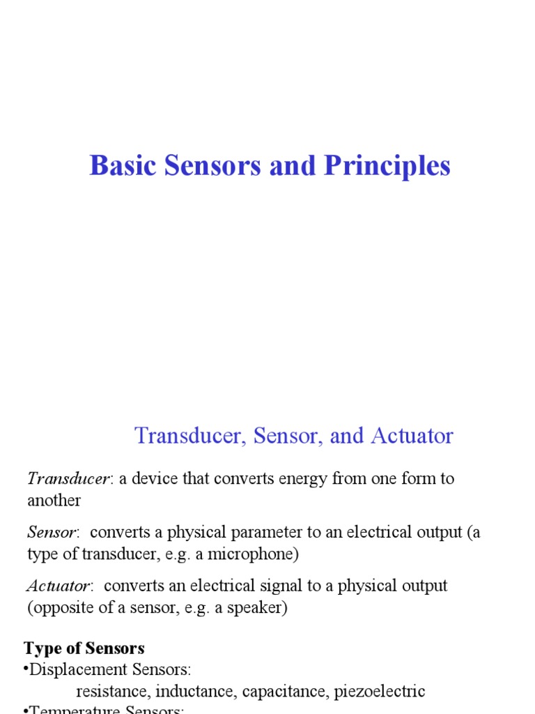 Basic Sensor and Principle | PDF | Laser | Optical Filter