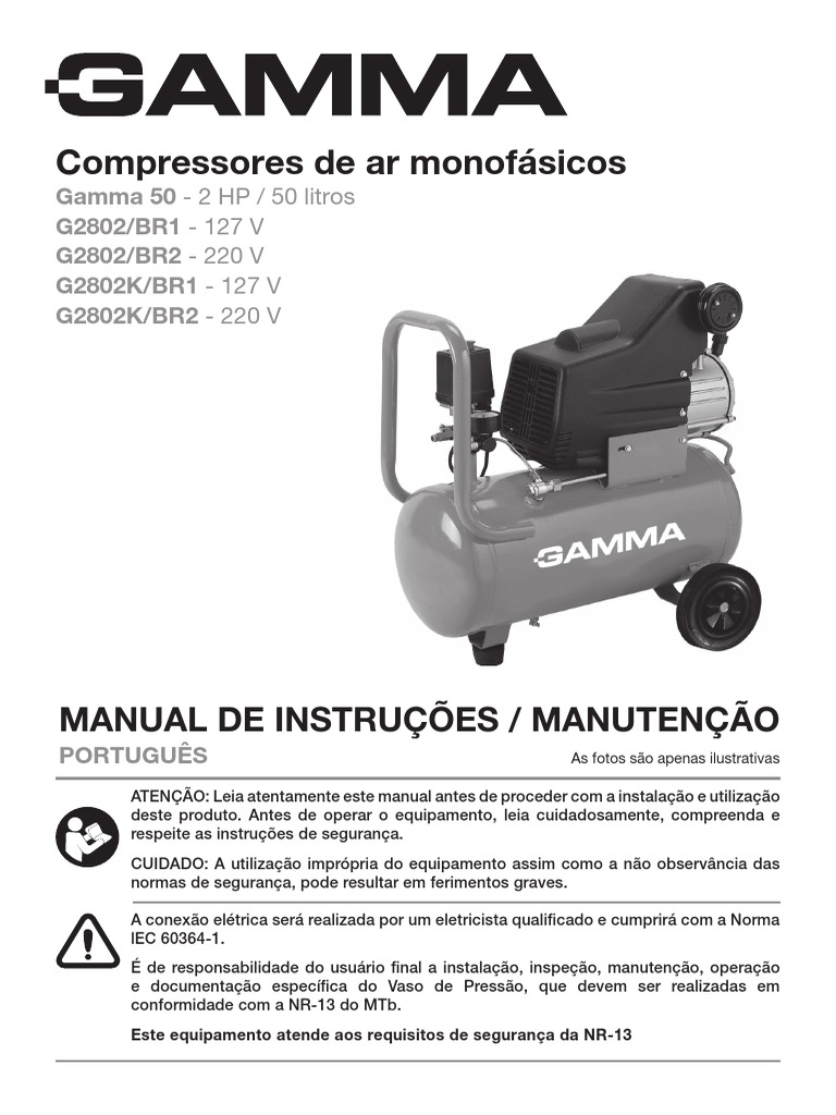 g2802 Manual Compressor 50l Com Vistas Explodidas | Download grátis PDF ...