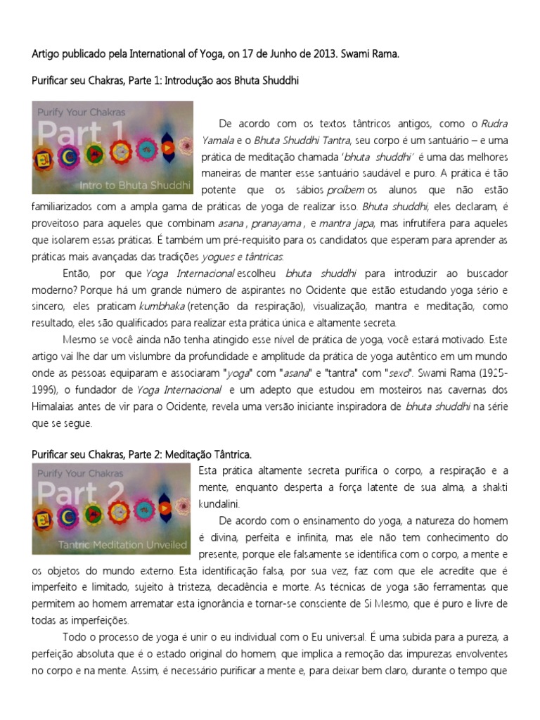 Purificar Seus Chakras - Bhuta Shuddhi | PDF | Chacra | Ioga