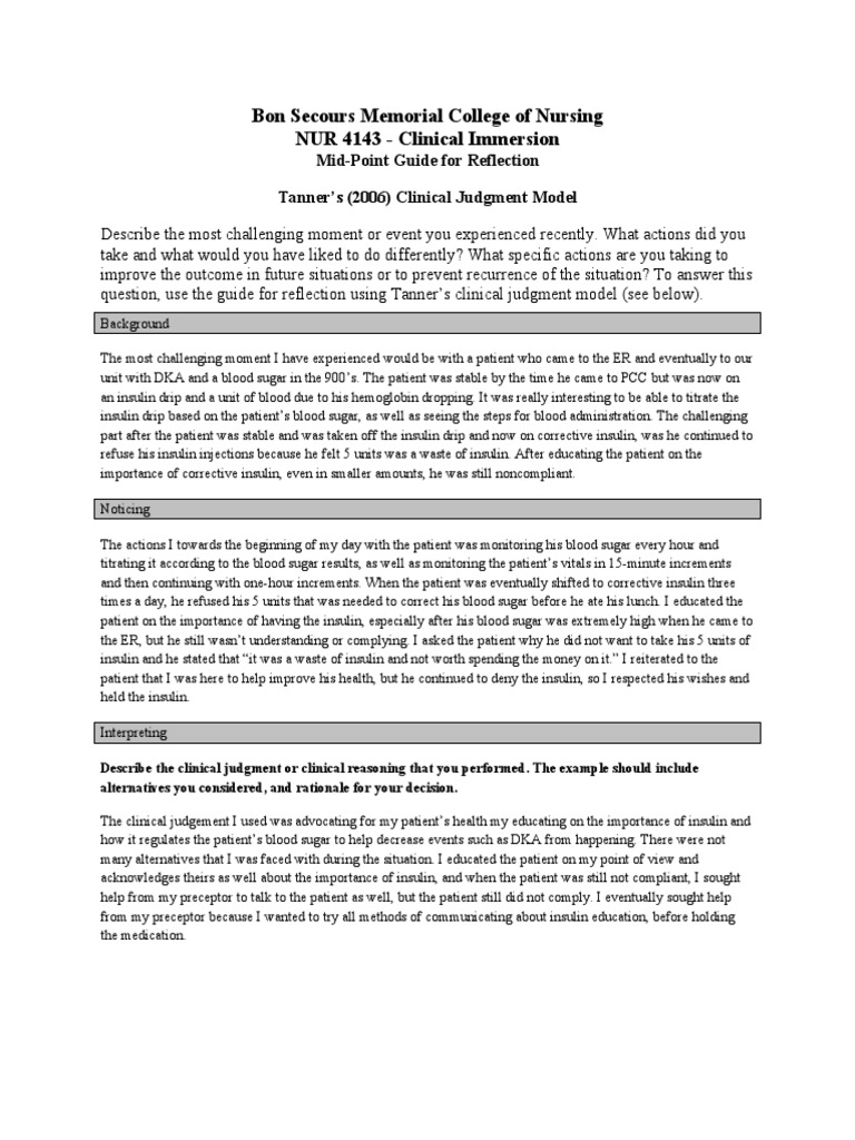 Immersion Midpoint Reflective Journal | PDF | Patient | Health Care