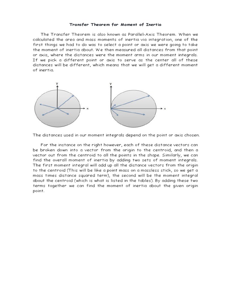 Transfer Theorem For Moment of Inertia | PDF | Rotation Around A Fixed ...