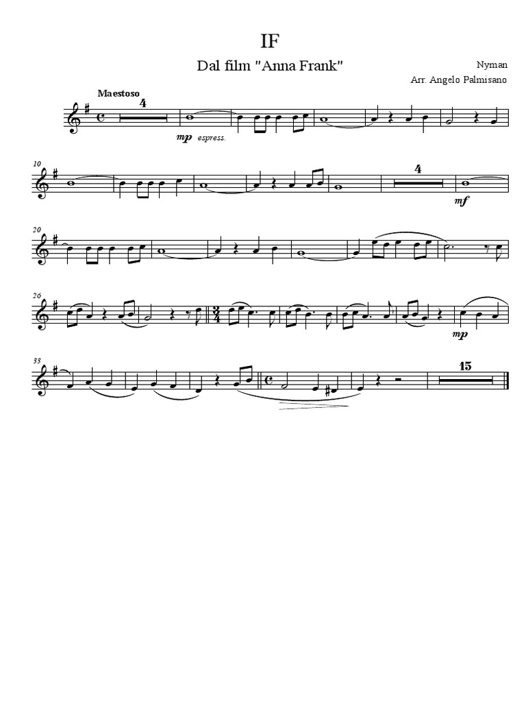 Dal Film "Anna Frank": Nyman Arr. Angelo Palmisano | PDF