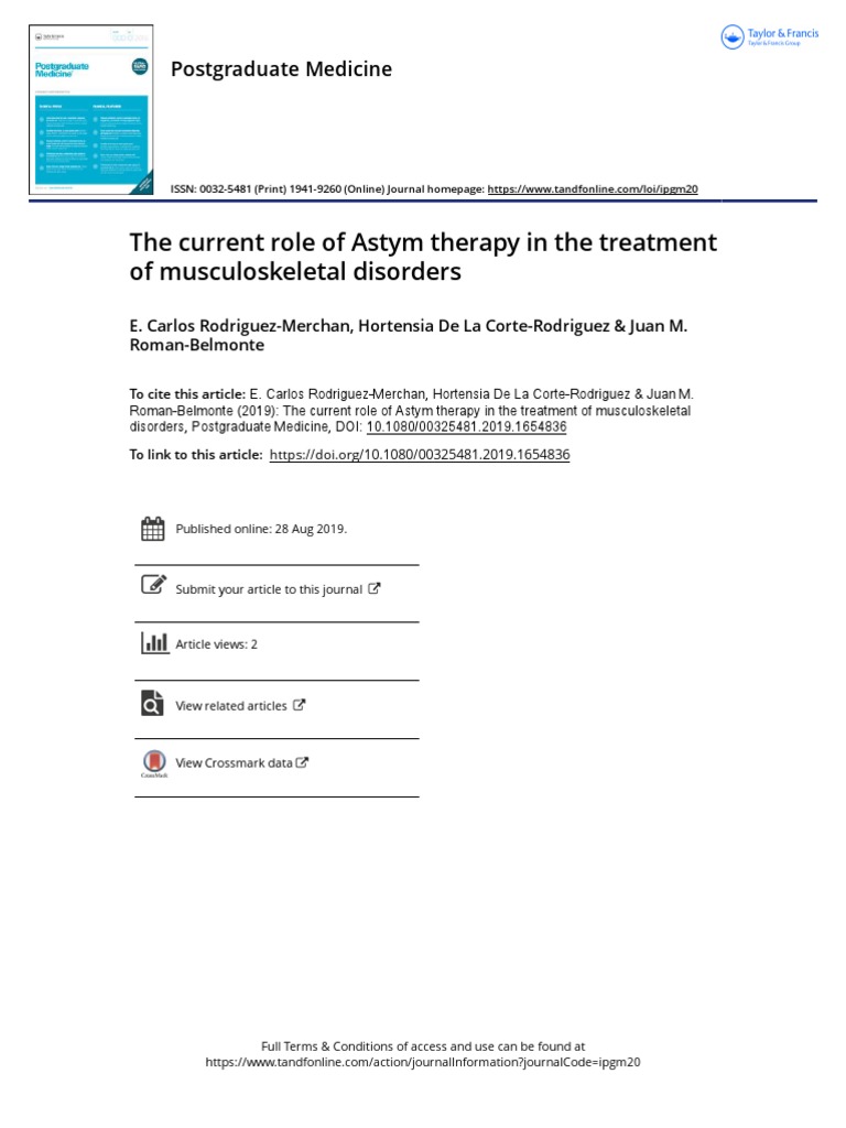 The Current Role of Astym Therapy in The Treatment of Musculoskeletal ...