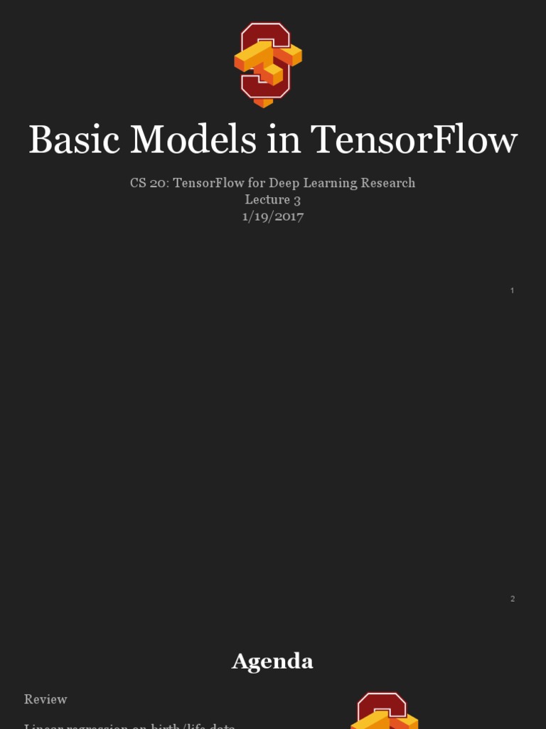03 - Lecture Slide - Basic Models in TensorFlow | PDF | Logistic ...