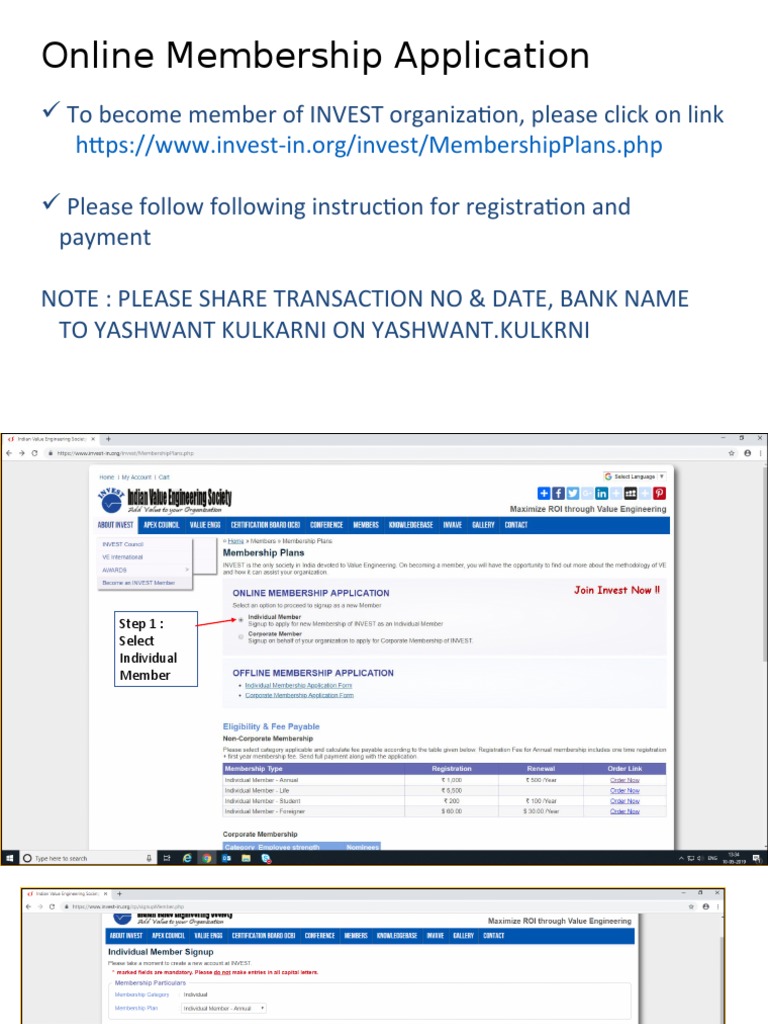 Invest Membership Process | PDF