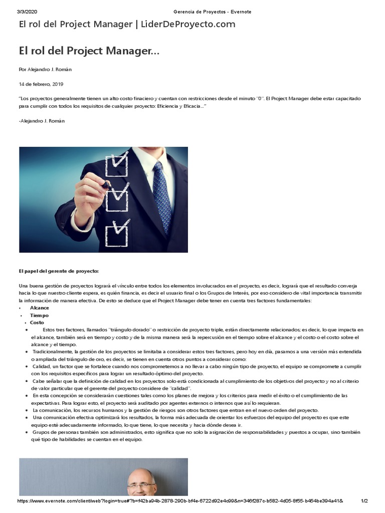 El Rol Del Project Manager | Descargar gratis PDF | Gestión de ...