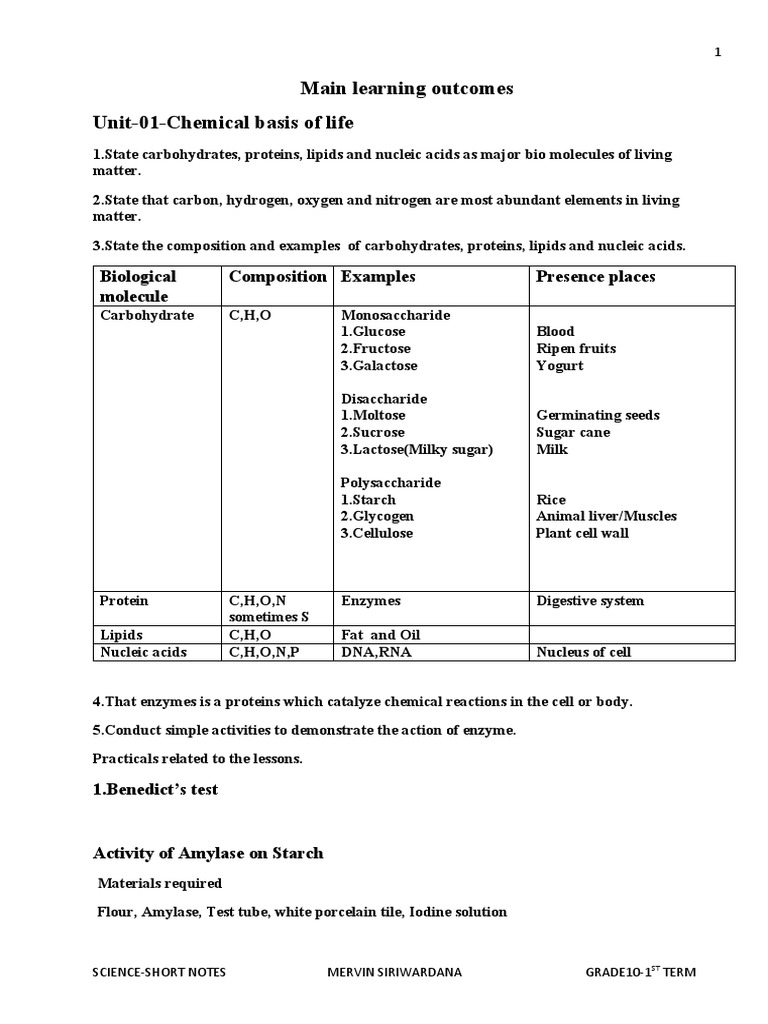 Science Short Notes Grade 10 | PDF | Menstrual Cycle | Cell (Biology)
