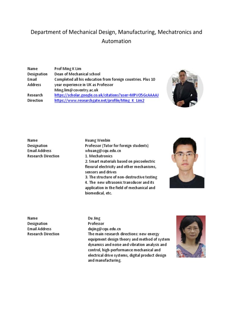 List of Mechanical Supervisor 2 | PDF | Automation | Mechanical Engineering